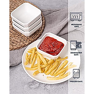 Dizada 8 PACK Dipping Bowls Set,Oven Safe - Ramekins for Baking Creme Brulee, 3 Oz Ceramic Soy Sauce Dish for BBQ sauce,Tomato Sauce, honey mustard and soy sauce, and other Party Serving Bowls Set
