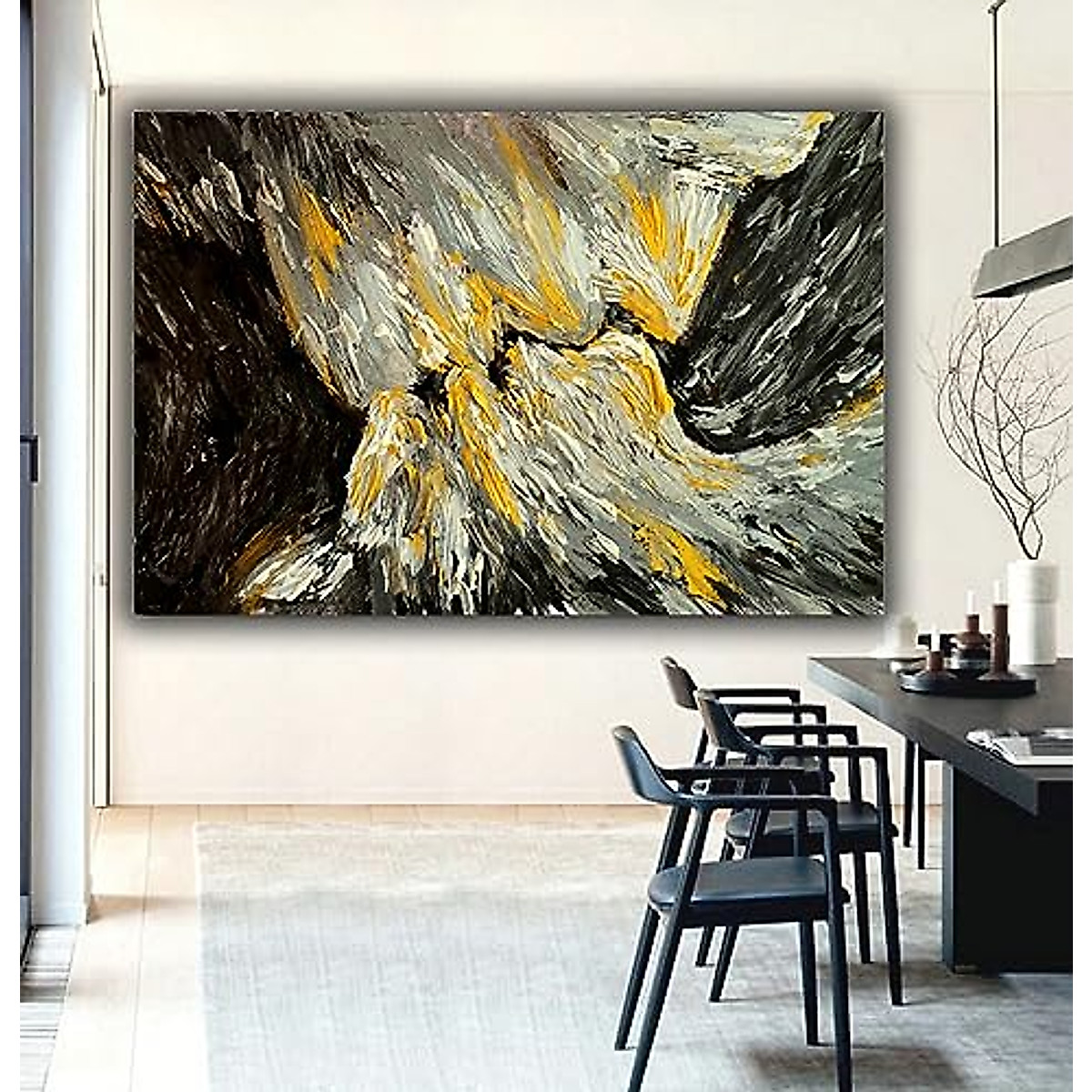 Canvas Wall Art Love Painting for Couples Bedroom, Love Painting Wall Art, Wall Art Love, Kiss Painting, The Kiss Painting Print, Kiss Canvas Wall Art (Ready to hang 24"x36", Style 1)