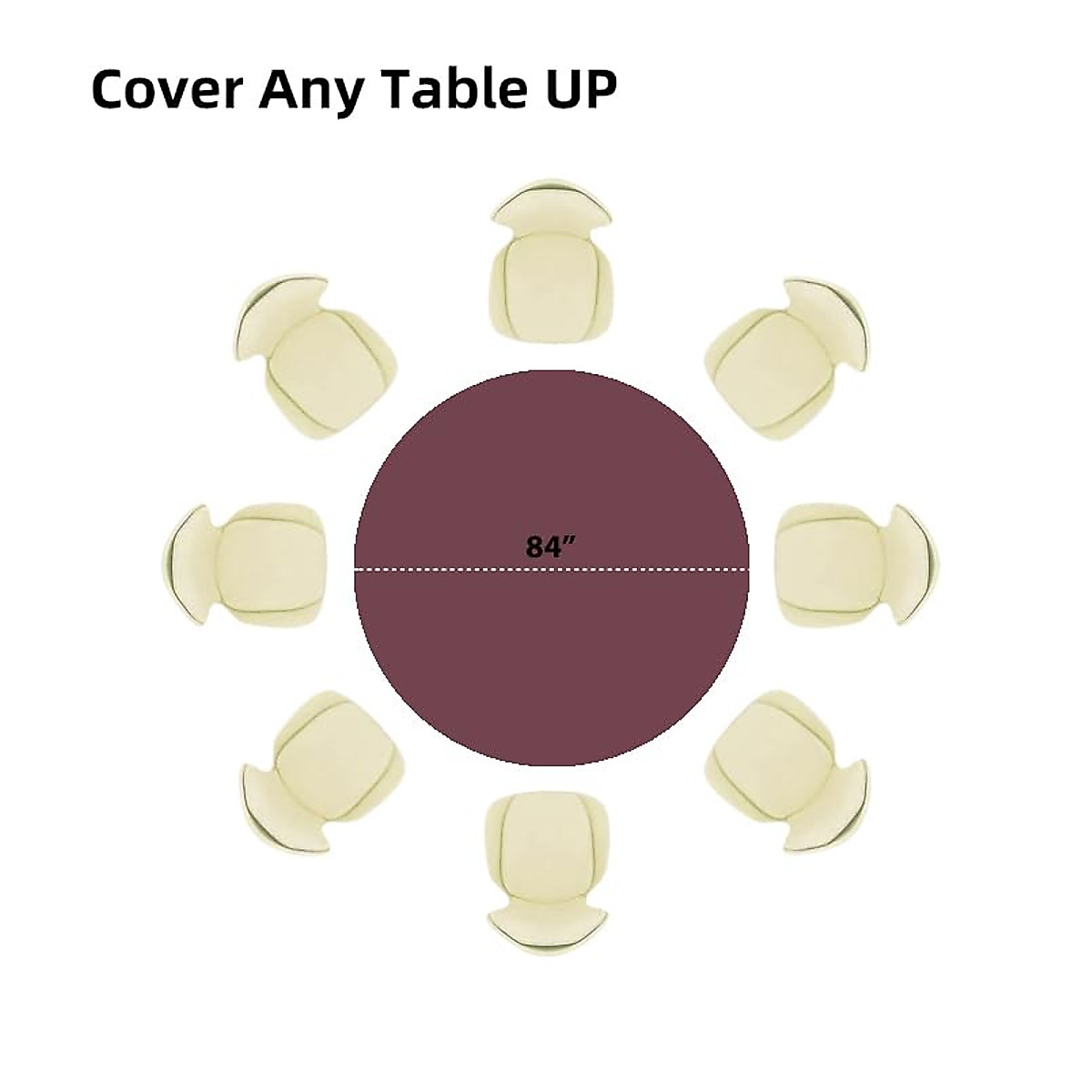 Evershine 12-Pack Heavy Duty Brown Round 84" Plastic Table Covers Tablecloth (Reusable) (Round 84", Brown)