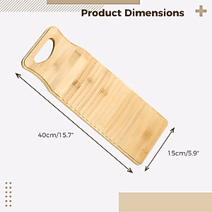 Homaisson Natural Bamboo Washboard for Laundry, Hand Washing Board, Thickened Anti-slip Scrubbing Washboard for Small Washing Jobs, Hanging Washboard 40x15cm/15.7x5.9in