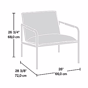 Sauder Boulevard Cafe Metal Lounge Chair, Charcoal Gray finish