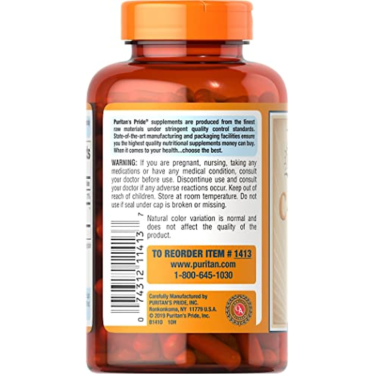 Puritan's Pride Vitamin C with Bioflavonoids for Immune System Support & Skin Health Capsules