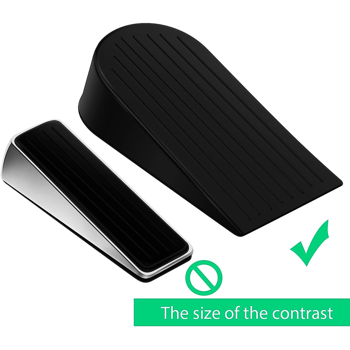 EIOUMAX Big Door Stopper, Heavy Duty Rubber Door Stop Wedge,Multi Surface Design,Non-Scratching Door Stop 1 Pack -Black