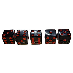 Set of Dice Cup with Storage Compartment Black PU Leather Red Felt Lined + (5) 16mm Tranparent Dice (Gift Boxed) (Smoke/Red)