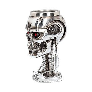Nemesis Now Terminator Head Goblet 17cm Silver, Resin w/Stainless Steel Insert