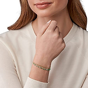 Fossil Women's Gold-Tone Beaded Bracelet, Color: Gold (Model: JF03432710)