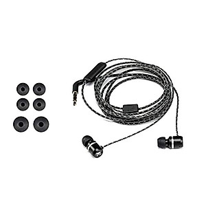 KICKER 43EB93B Microfit Premium Earbuds | in-Ear Noise-Isolating Earphones | Silicon Ear Tips 4 Sizes | in-Line Mic and Multi-Function Button | Legendary Audio Quality