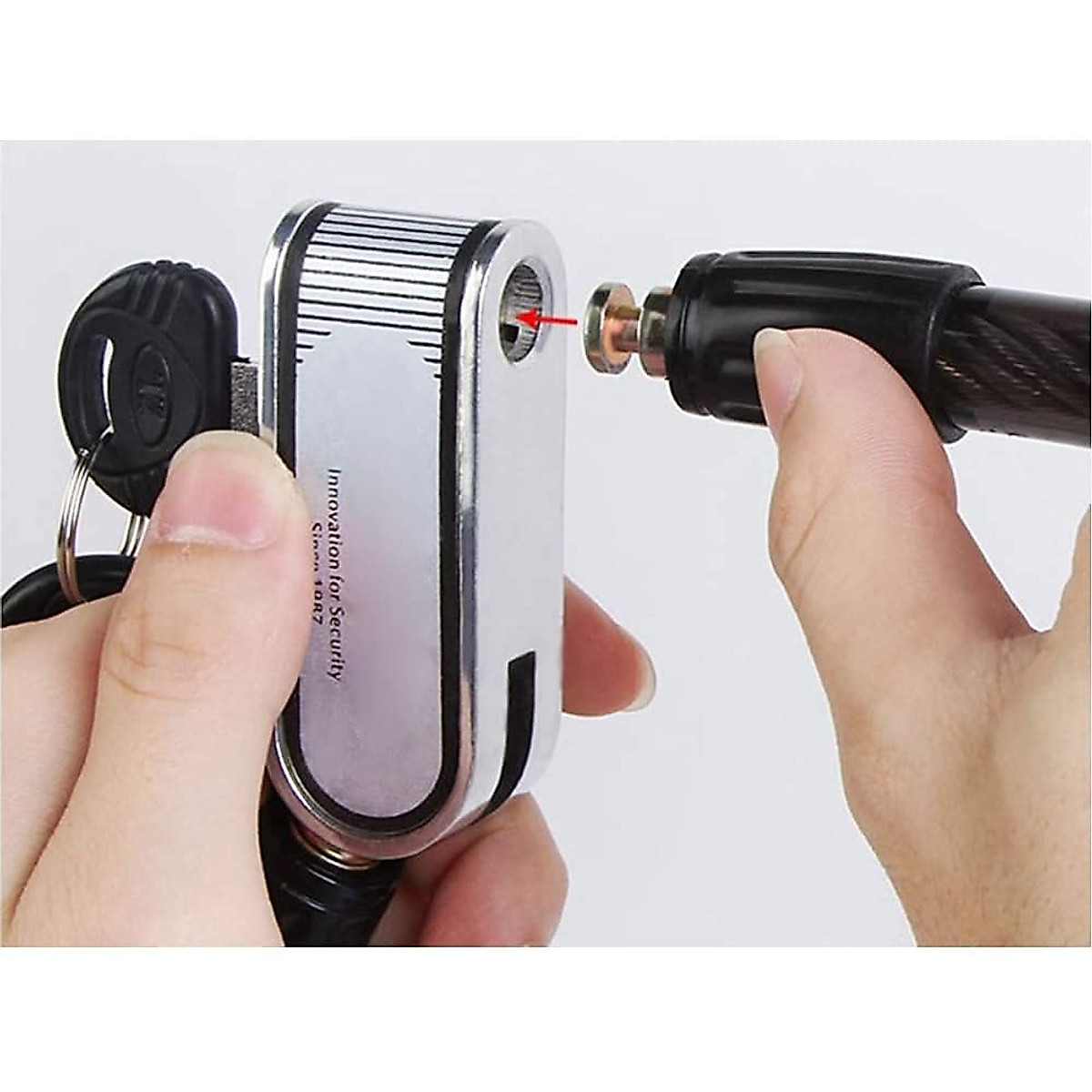 VIGAT Steel Cable Lock Bicycle Lock Anti-Theft Lock, Alloy Steel Lock, 80Cm Long, Suitable for Mountain Bikes, Motorcycles, Electric Cars, Gates