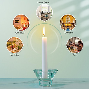 Hausware 36 Pack White Taper Candles, 8 Hour Burn Time,Unscented Dripless and Smokeless, 10 inch Elegant Premium Quality Dinner Candle for Home Décor, Restaurant, Wedding, Party Candlesticks