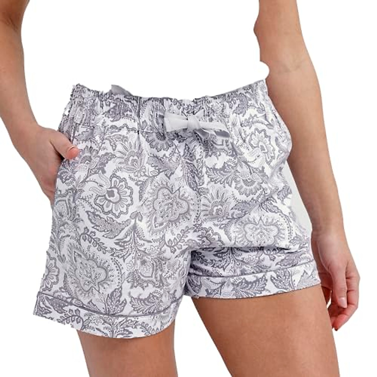 Vera Bradley Women's Cotton Pajama Shorts With Pockets (Extended Size Range), Java Lace, Medium