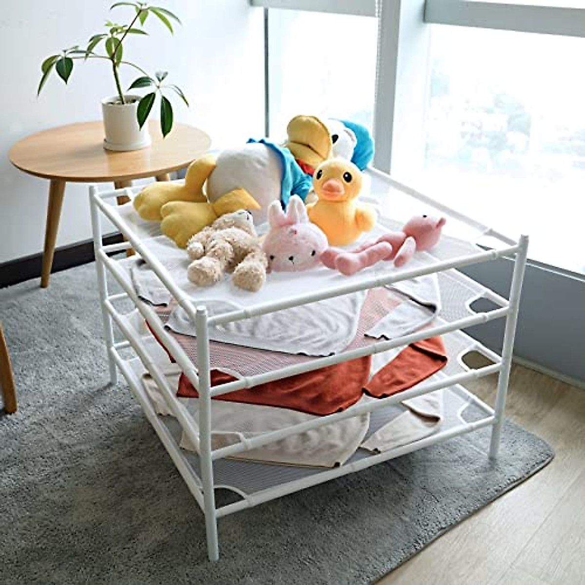 STORAGE MANIAC Sweater Drying Rack, Mesh Clothes Drying Rack, Stackable Laundry Drying Rack, Lay Flat Dryer for Delicates, Portable Dry Rack for Indoor or Outdoor, White, 4-Pack