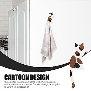 OUNONA 5pcs Cute Cat Wall Hooks Magnetic Refrigerator Hooks Set Fridge Magnet Hanging Hook Sticker Door Whiteboard Animal Key Holders for Home Office Decorations