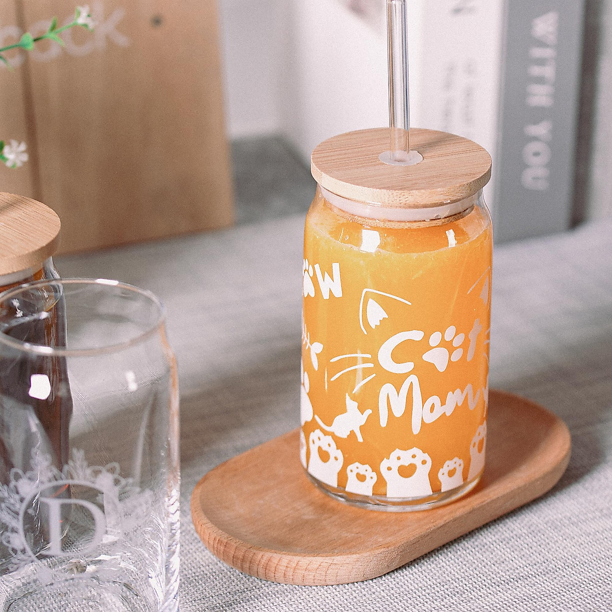 16 Ounce Can Tumbler Glasses,Gifts For Cat Lovers, Cat Owners, Cat Mama, Cat Mom, Fur Mama - Cat Mom Gifts For Women - Cute Funny Gifts For Women, Best Friend, Girlfriend