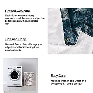 HommomH 60"x80" Blanket Soft Fluffy Fleece Throw for Sofa Bed Tiger Leopard Lion