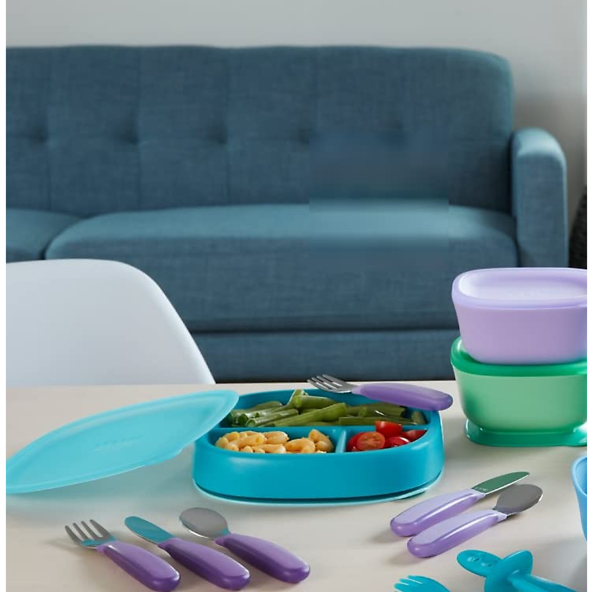 NUK Kiddy Cutlery Spoons, 3 Pack, 18+ Months Purple & Green (Purple & Green)