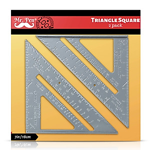 Mr. Pen Metal 7 Inches Rafter Square, Carpenter Square, 2 Pack