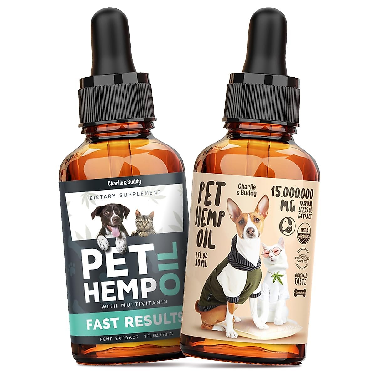 Charlie & Buddy Hеmp Оil for Dogs Cats - Helps Pets with Аnxiеty, Pаin, Strеss, Slееp, Аrthritis, Sеizures Rеlief - Нiр Jоint Hеalth - Cаlming Trеats