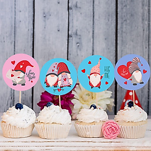 Lucleag Valentine’s Day Gnome Stickers for Kids, Romantic Valentines Gnome Stickers Round Valentines Day Stickers for Candy Goodie Envelope Seals Stickers Valentines Party Favors Decor 360pcs