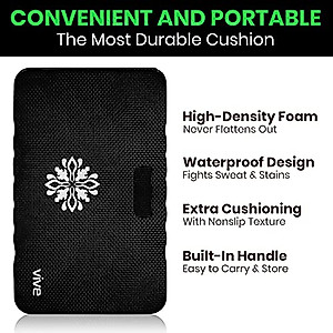 Vive Extra Thick Kneeling Pad for Gardening - Firm Waterproof Knee Mat for Work, Cleaning, Bathing Baby, or Hard Wood Floors - Foam Kneeler for Yoga, Exercise - Great Garden Supplies & Accessories