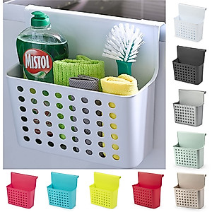 plastific Over Cabinet Kitchen Storage Organizer Holder or Basket - Hang Over Cabinet Doors in Kitchen/Pantry - Holds Bakeware, Cookbook, Cleaning Supplies (White, 13 x 25 x 26)…