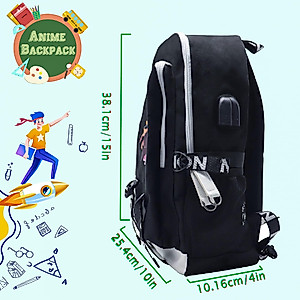 IUTOYYE Boy's Backpack, 3D Print Anime Bags Comic Fans School Student Backpack with USB Charging Port… (M Style)