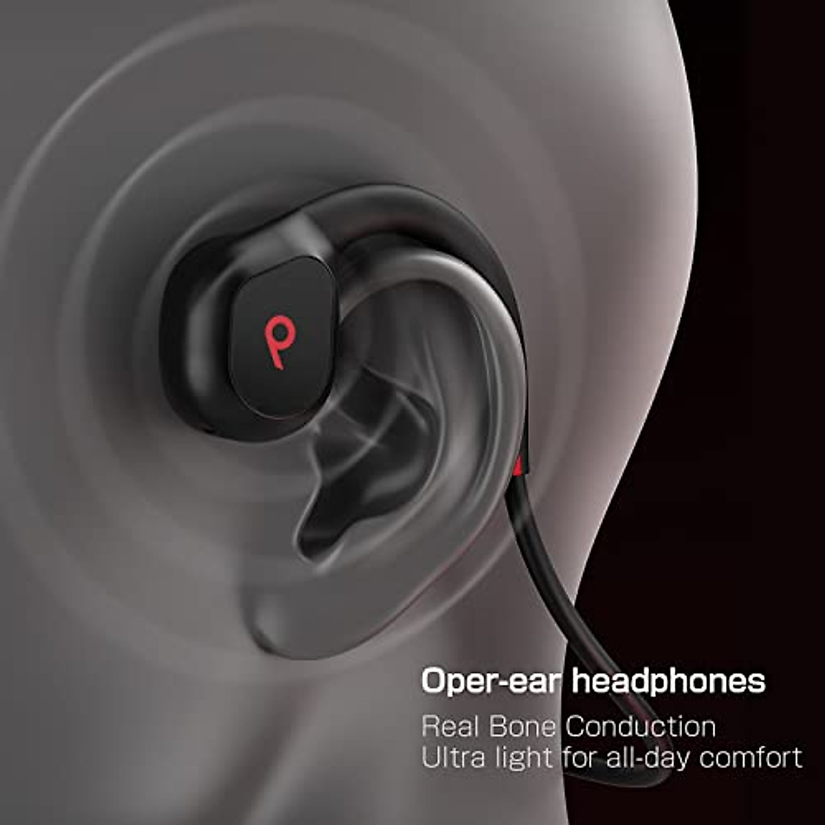 PASONOMI Bone Conduction Headphones, Open-Ear Bluetooth Headphones, Sport Headphones Wireless Running Headset for Workout Gym, Waterproof Bluetooth Headphones Built-in Mic