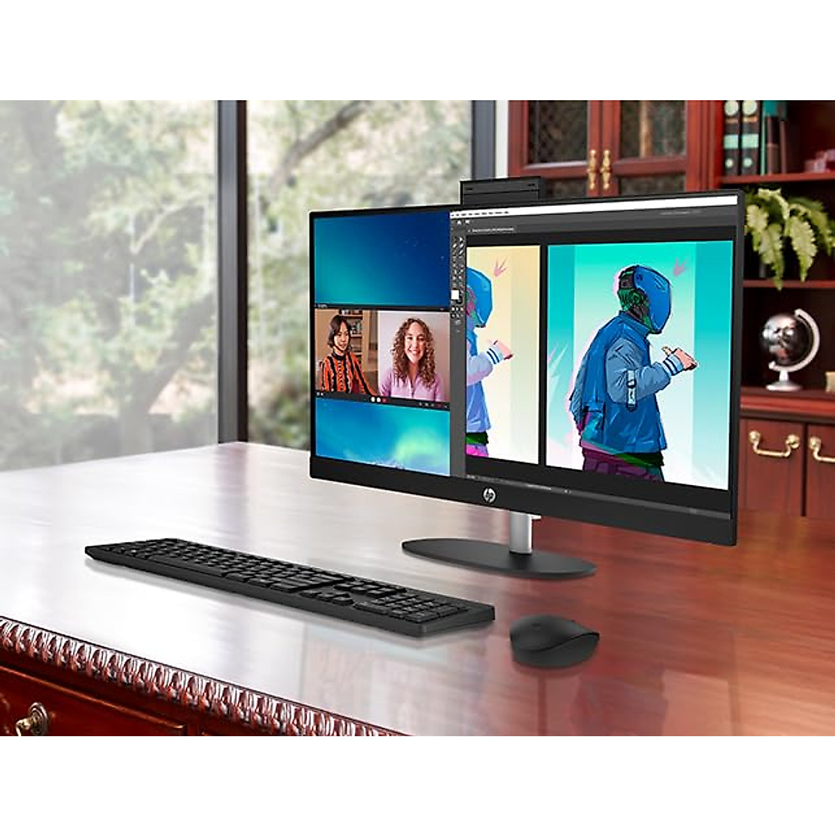 HP 27 All-in-One Touch Desktop 1TB SSD 64GB RAM (AMD Ryzen 7 with 8 cores and Max Boost to 4.50GHz, 1 TB SSD, 64 GB RAM, 27-inch FullHD Touchscreen, Win 11) PC Computer Essential Pavilion