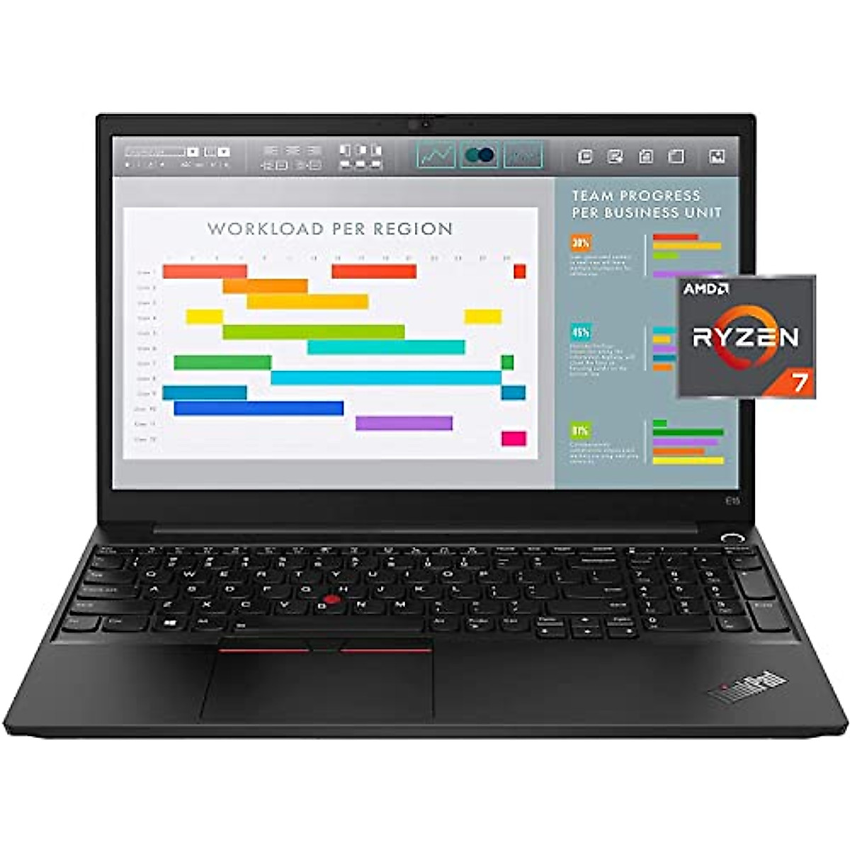 Lenovo ThinkPad E15 Gen 2 Business Laptop, 15.6" FHD 1080P IPS Display, AMD Ryzen 7 4700U, 16GB DDR4 RAM, 512GB PCIe SSD, Webcam, WiFi, Bluetooth, Win 10 Pro