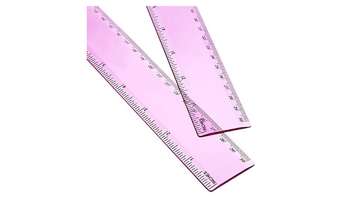 2 Pack Pink Plastic Rulers - Perfect for School & Office
