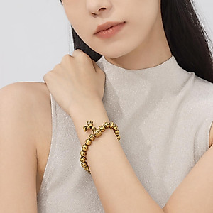 CHOW SANG SANG Cultural Blessings 999 24K Solid Gold Price-by-Weight 23.2g Gold Om Mani Padme Hum Blessing Bracelet for Women 91035B | 5 (Wrist Size:13.5-14.5 CM)