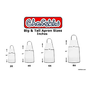 CHEFSKIN Chef Apron Black Twill Adjustable Adult 2X Big & Tall XXL (XXL-2X)