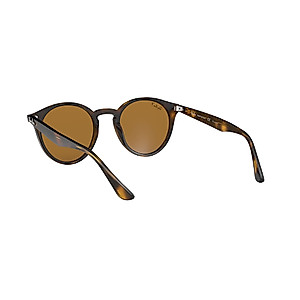 Ray-Ban RB2180 Round Sunglasses, Light Havana/Polarized Brown, 49 mm