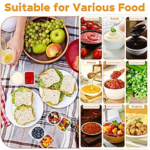 50 Pack Double Compartment Condiment Containers with Lids, Disposable 2 Compartment Snack Containers, Small Plastic to go Cups for Sauce Dressing Dip, Reusable Mini Snack Pack Container, 60+70ml