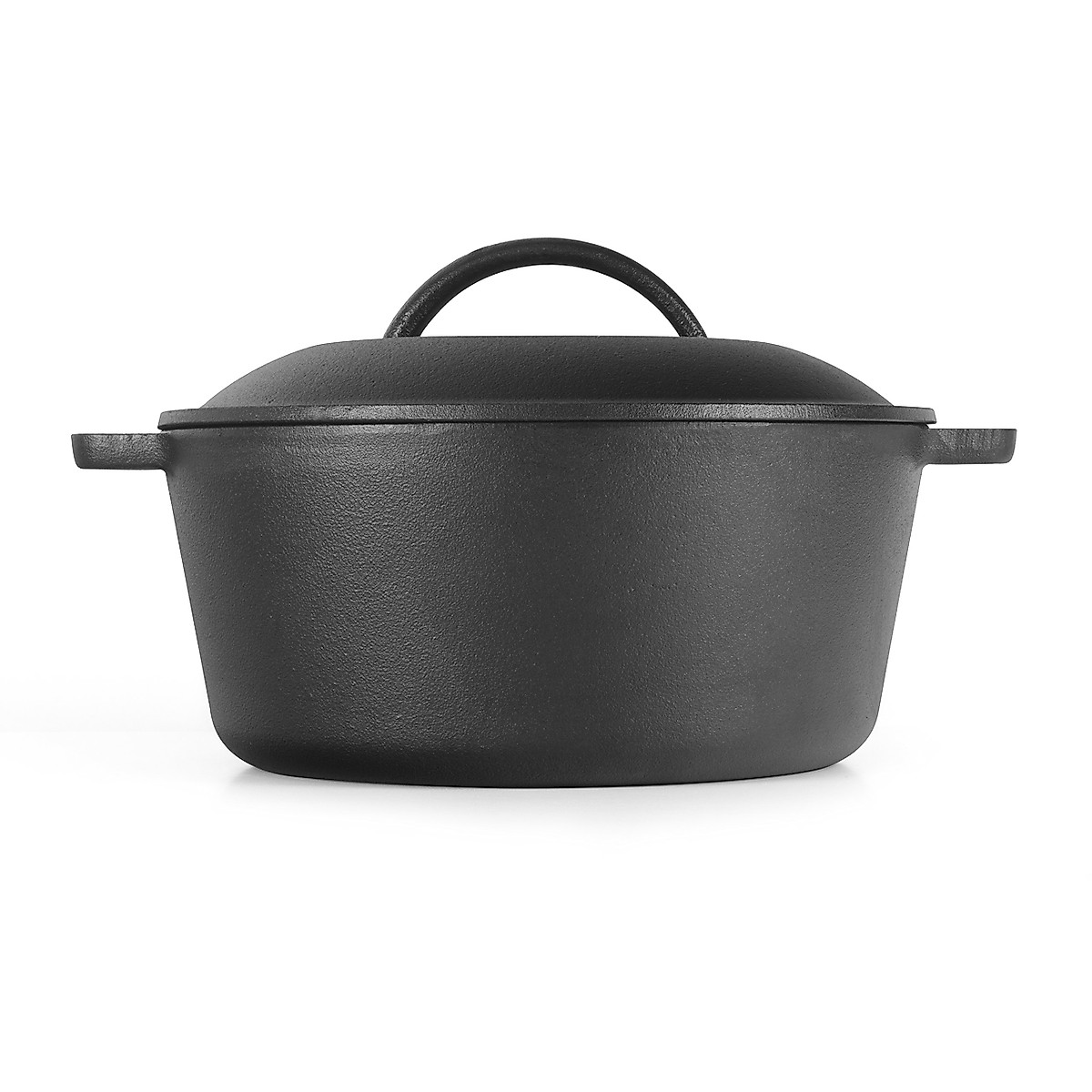 COMMERCIAL CHEF 5 Quart Cast Iron Dutch Oven with Dome Lid & Handles, Preseasoned