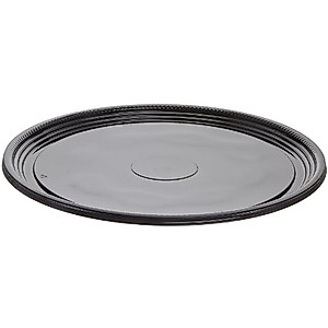 WNA CaterLine Casuals Plastic Platter Round Tray, 18-Inch, Black, Large(25-Count)