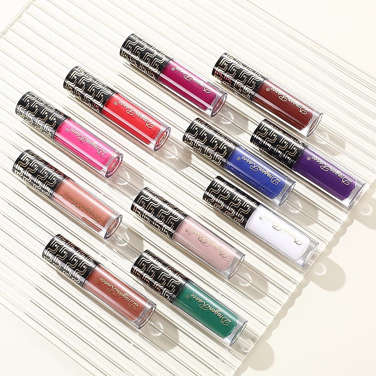 12Pcs Dark Liquid Lipstick Matte Sets, 24-Hour Smudge Proof Long Lasting Matte Lipstick Lip Stain Lip Gloss Set-White/Red/Vampire/Green/Black/Chocolate/Purple/Nude/Blue