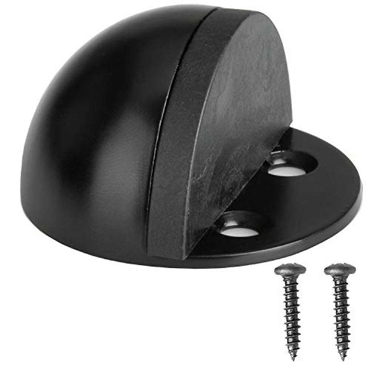 Ilyapa Contemporary Half Dome Heavy Duty Floor Mounted Door Stop with Rubber Bumper, Half Dome Door Stop - Matte Black 5 Pack Floor Mounted Door Stops, Half Dome Floor Stopper