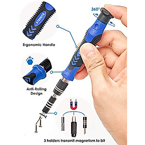 STREBITO Precision Screwdriver Sets 124 in 1 Magnetic Repair Kit with 110 Bits Electronics Tool Kit for Computer, PC, iPhone, Laptop, Cell Phone, MacBook, PS4, Nintendo, Xbox, Game Controller(Blue)