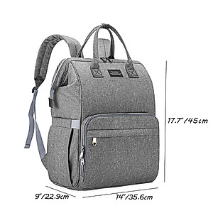 CURMIO Breast Pump Bag Backpack Compatible for Spectra S1, S2, Medela, Pumping Tote with Compartment for Cooler Bag, with Padded Laptop Sleeve for Working Moms, Gray