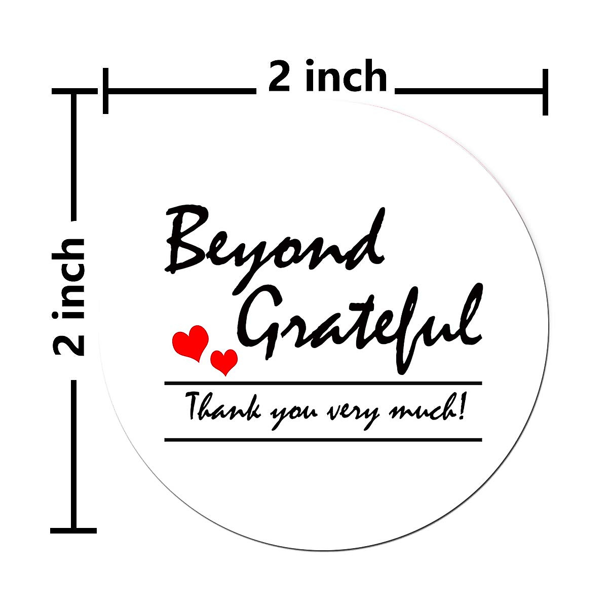 Beyond Grateful Thank You Sticker Label for Wedding,Bridal Shower,Baby Shower,Birthday,2 Inch 500 Pcs Per Pack…