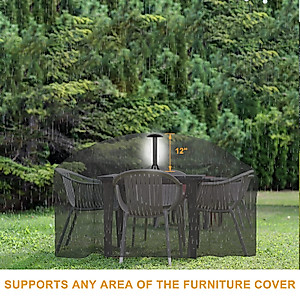 TBTeek Outdoor Patio Furniture Set Covers Support Pole System, Adjustable Pole System for 12'' or 20'' inch, Prevent Water Pooling and Collecting Debris, Fits All Patio Furniture Set Covers