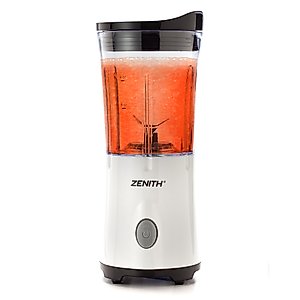 Zenith Portable Blender for Shakes and Smoothies with 14 Oz BPA Free Travel Cup and Lid, Durable Stainless Steel Blades for Powerful Blending Performance, White (77413)