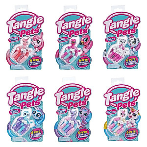 Tangle Jr. Pets 6-Pack Collection Kitty, Bunny, Puppy, Flamingo, Sloth, and Unicorn - Tangle Fidget Pets Fidget Toys - Fidget Toy Gift - Fidgets for School - Cute fidgets for Girls