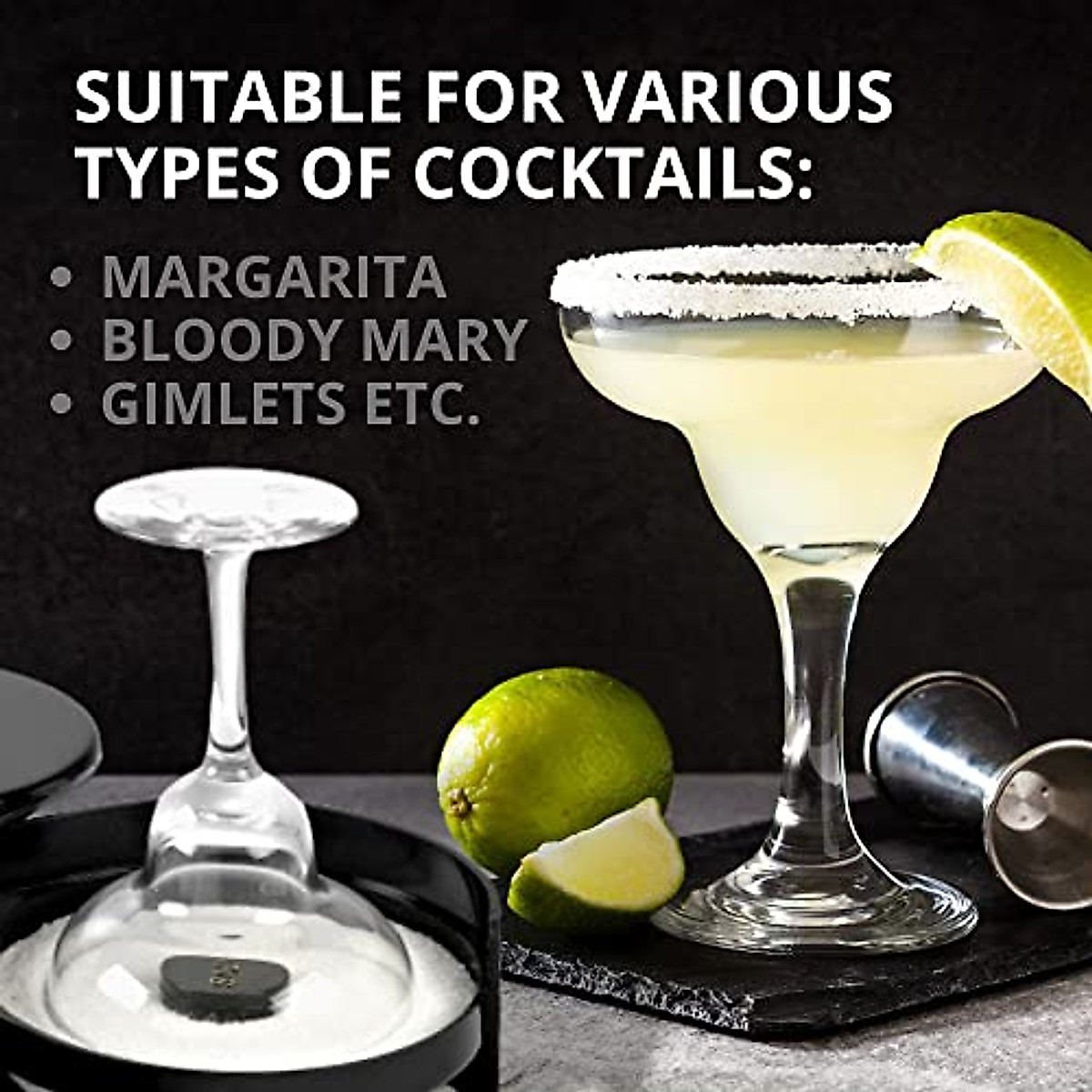 3 Tier Bar Glass Rimmer Bartender Tool Bar Juice Cocktail Seasoning Box Rimmers Salt Sugar Lime for Cocktails Margaritas Bloody Marys and Gimlets for Bar Party