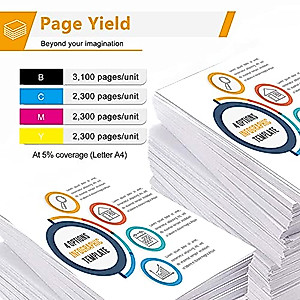 CMCMCM Compatible Toner Cartridge for Canon 054 054H CRG-054H Work for ImageClass MF644Cdw LBP622Cdw MF642Cdw MF640C LBP620 Printer (Black / Cyan / Yellow / Magenta)