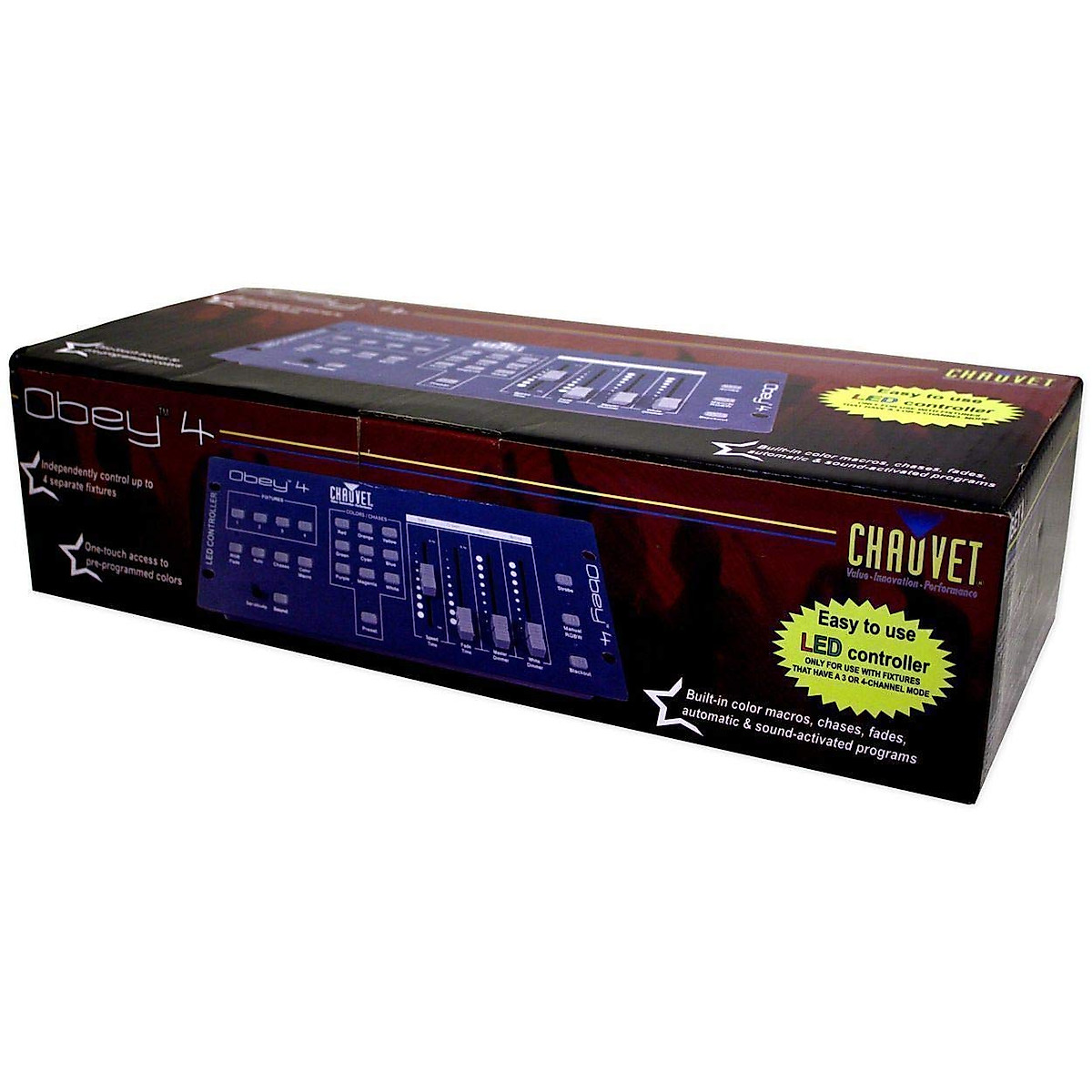 Chauvet Obey 4 DMX-512 LED Wash Light Controller w/3 or 4 Channel Mode+DMX Cable