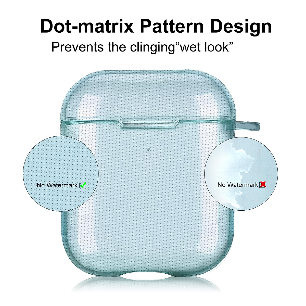 AIRSPO Airpods Case Cover, Airpod Case 2nd Generation Clear Soft TPU Protective Cover Compatible with Apple AirPods 1/2 Wireless Charging Case with Keychain (Clear Green)