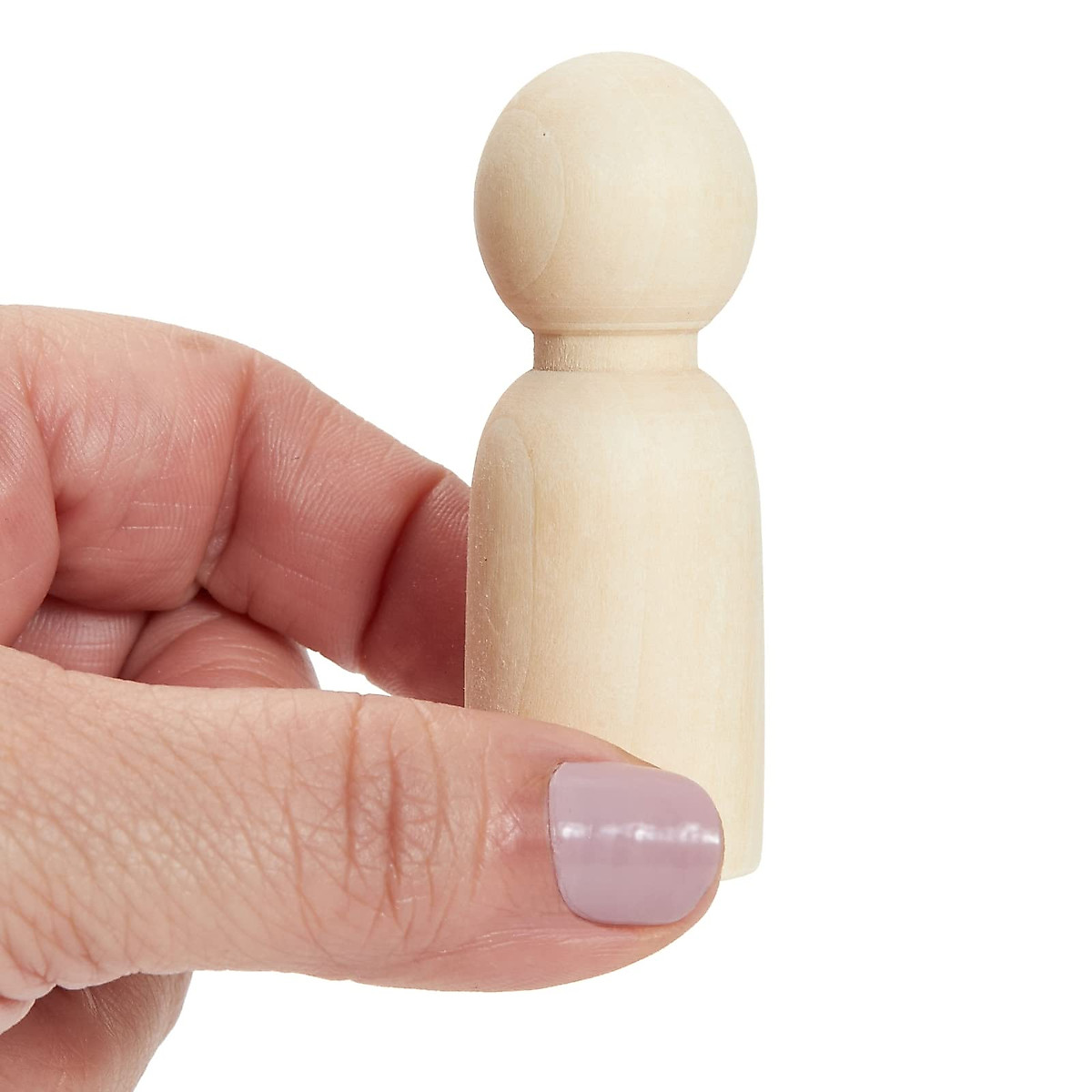 Juvale Set of 50 Unfinished Wood Peg Dolls Family, Wooden People for Crafts, Dollhouse Figures (5 Sizes)