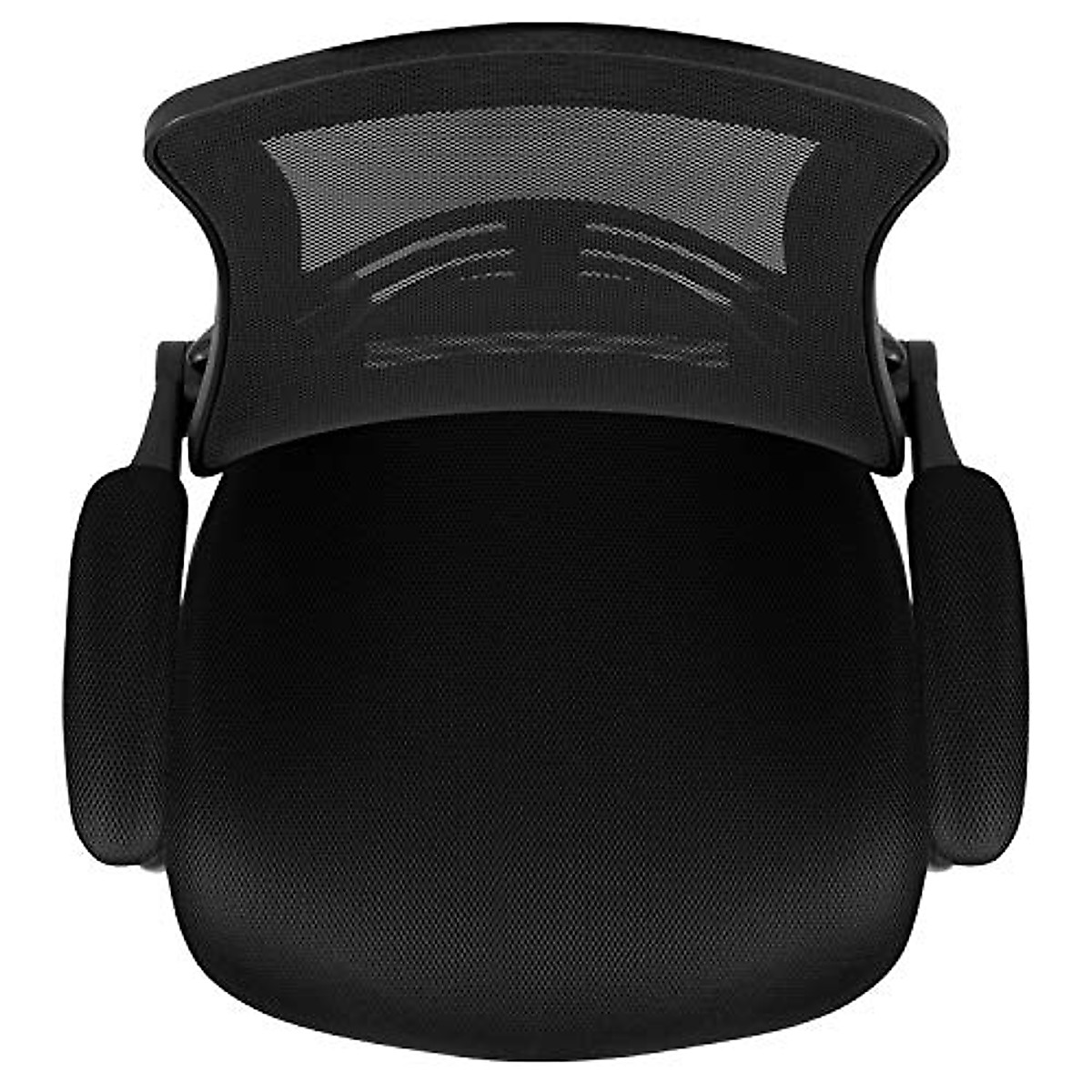 Flash Furniture Set of 4 Mid-Back Swivel Ergonomic Task Office Chairs with Flip-Up Arms, Black Mesh