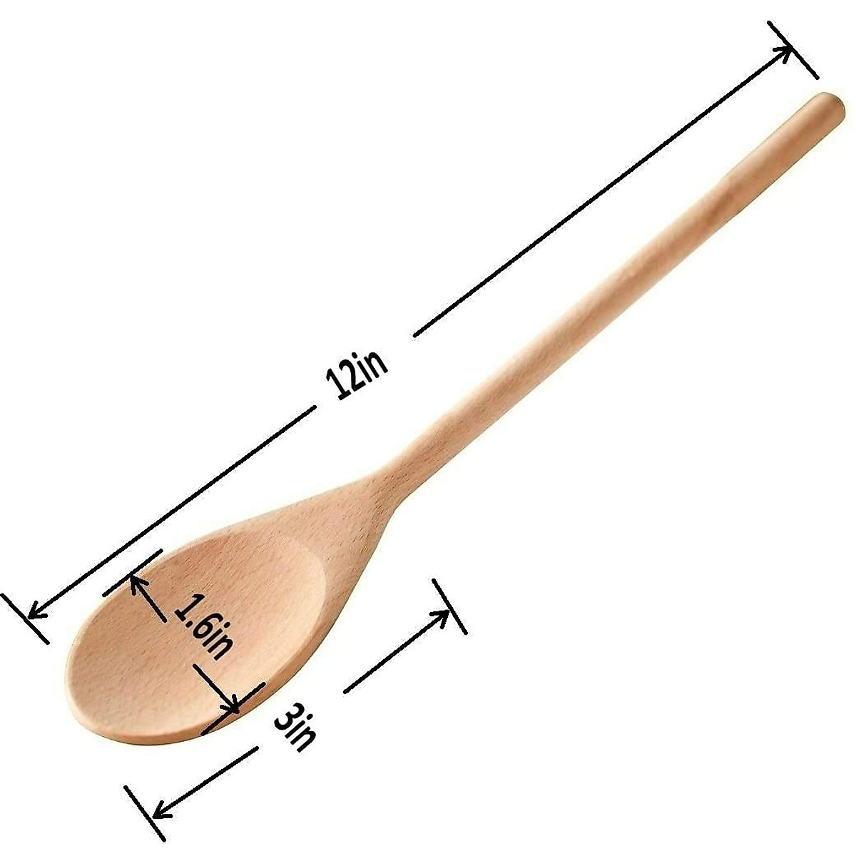 Kitchen Wooden Spoons Mixing Baking Serving Utensils Puppets 12 inch - Set of 24 ROUNDSQUARE